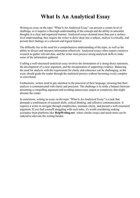 Definition Of Analytical Essay.pdf