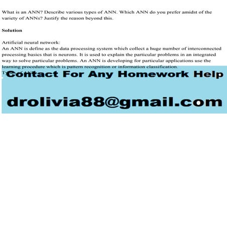 What is an ANN Describe various types of ANN. Which ANN do you pref.pdf