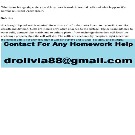 What is anchorage dependence and how does is work in normal cells an.pdf