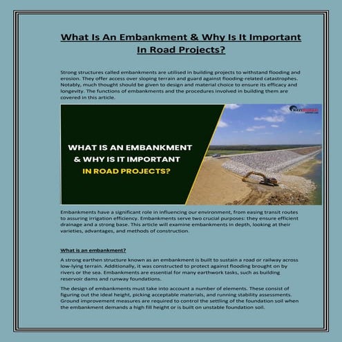 What is an embankment and why is it important in road.pdf
