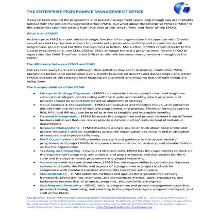 what is an epmo | PDF | Business Accounting & Finance | Business