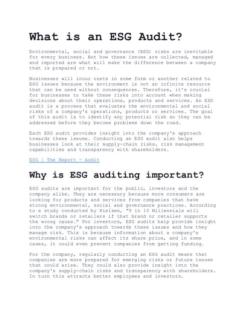 ESG Explained - Introduction | PDF