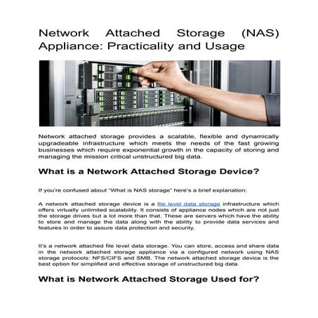 What is a Network-Attached-Storage device and how does it work? | PDF
