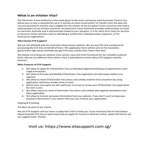 Australia eta singapore | PDF