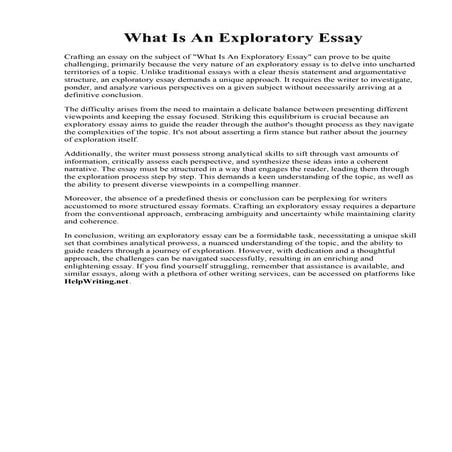 What Is An Exploratory Essay.pdf | Ear, Nose and Throat Conditions ...