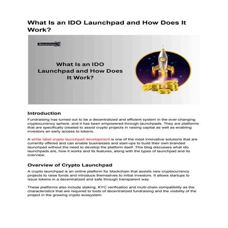 What Is an IDO Launchpad and How Does It Work? | PDF