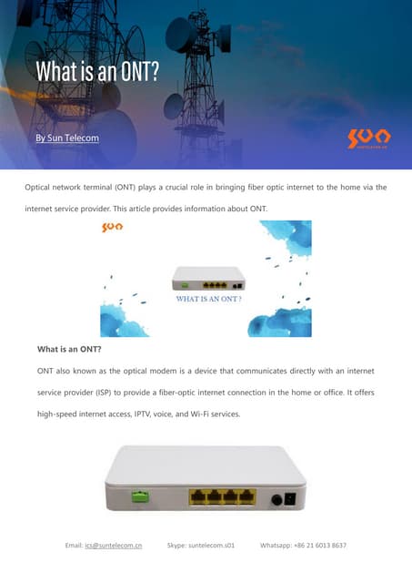 What is the Difference Between OLT and ONT | PDF