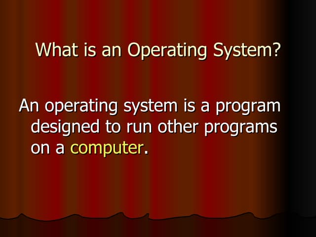 Operating system presentation | PPTX