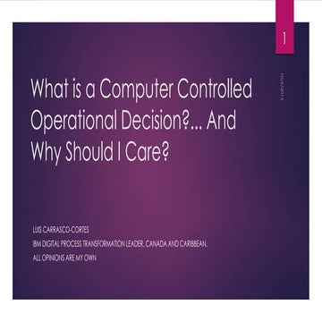 What is a computer controlled operational decision and why should I care | PPT