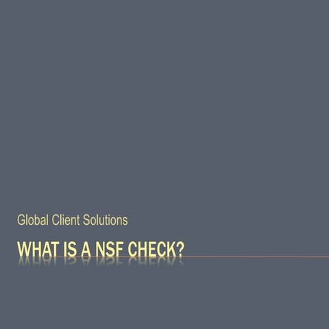 What Is a NSF Check? | PPT