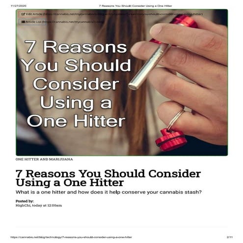 What is a Dugout or One-Hitter and Why Do You Need One? | PDF