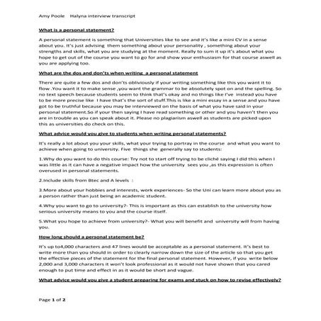 Personal statement | PDF