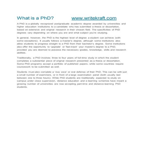 What is a phd | DOCX