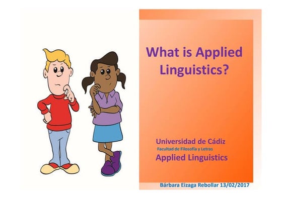 Applied linguistics: overview | PPT