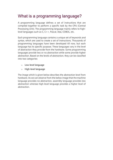 Levels of programming languages | PPTX