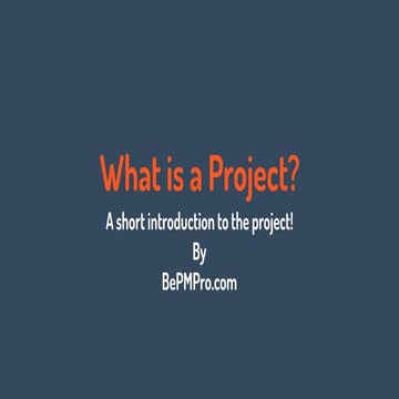 What is a project | PDF