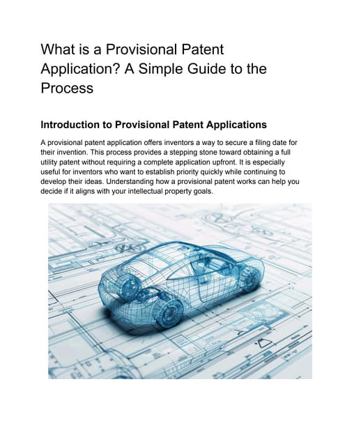 Why Include Drawings in a Provisional Patent Application | InventionIP | PDF