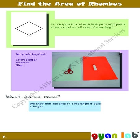 What is Area of Rhombus | PDF