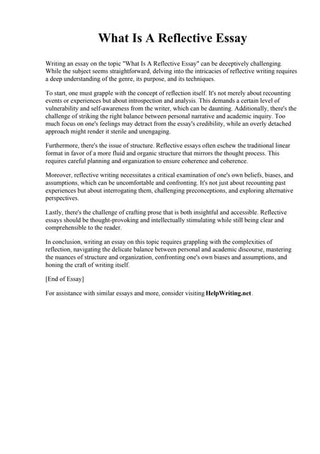 Samples Of Reflective Essays.pdf