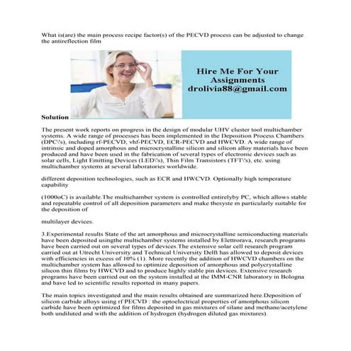 What is(are) the main process recipe factor(s) of the PECVD process ca.docx