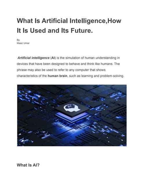 AI: A Mind or a Machine? Exploring the Nature of Artificial Intelligence.pptx | Artificial ...