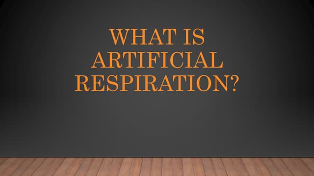 Artificial Respiration (Resuscitation method) | PDF