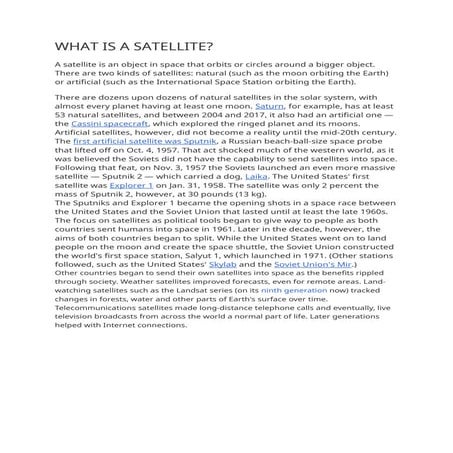 WHAT IS A SATELLITE,Basics of Satellite.docx