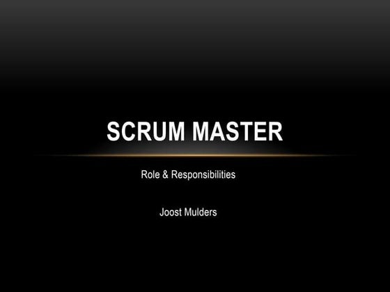 Scrum master master class | PPT