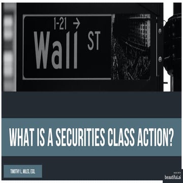 What is a Securities Class Action? | PDF