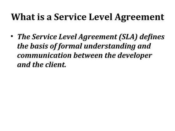Service level agreement presentation | PPT