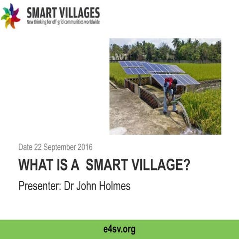 Hyderabad | Sep-16 | What is a Smart Village? | PPTX