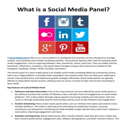 What is a Social Media Panel . pdf | PDF