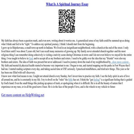 What Is A Spiritual Journey Essay PPT