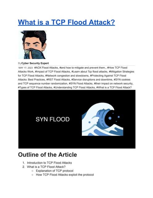 How to mitigate tcp syn flood attacks | PDF