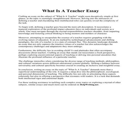 What Is A Teacher Essay. Essay About Teacher - My Favorite Teacher ...