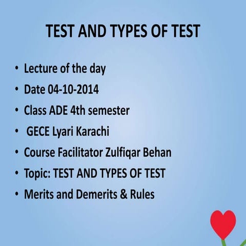 What is a test | PPTX