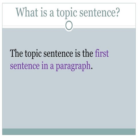 What is a topic sentence | PPT