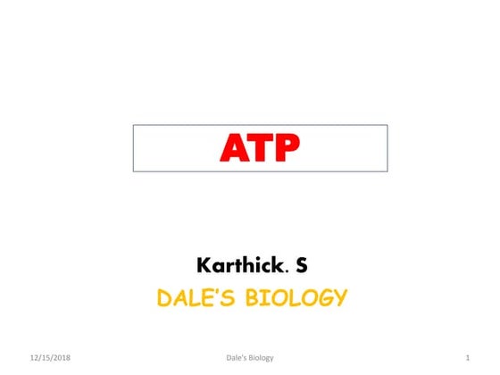 ATP- The universal energy currency of cell | PPT