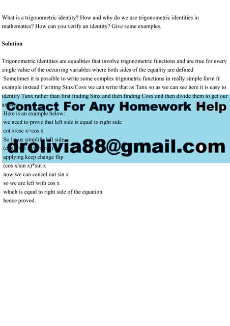 Verifying Trigonometric Identities Notes | PPT