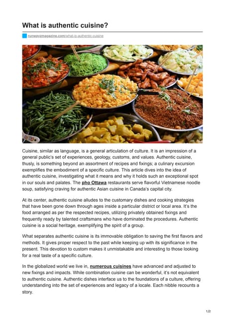 Cuisine and Culture: How Food Reflects Societies Around the Globe | PPT