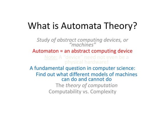 Introduction of Theory of Computing, Theory of computing has a important role in computing ...