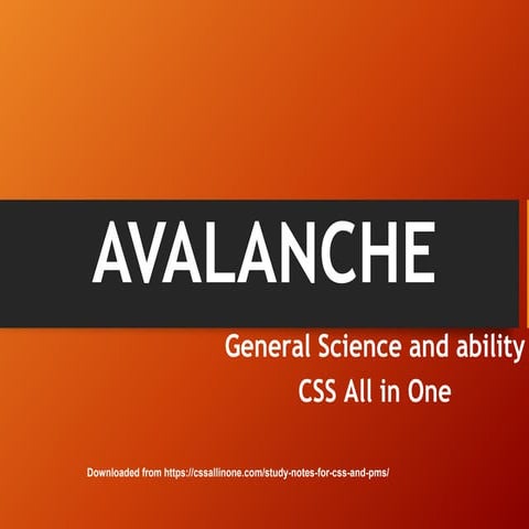 What is Avalanche and Causes of Avalanche CSS PMS General Science and ...