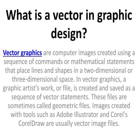 What is a vector in graphic design? | PPTX