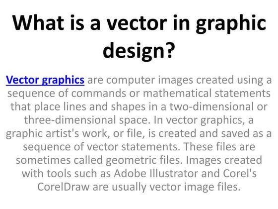 What is a vector in graphic design? | PPTX