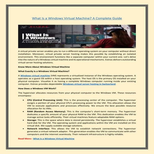 What Is a Windows Virtual Machine? A Complete Guide | PDF