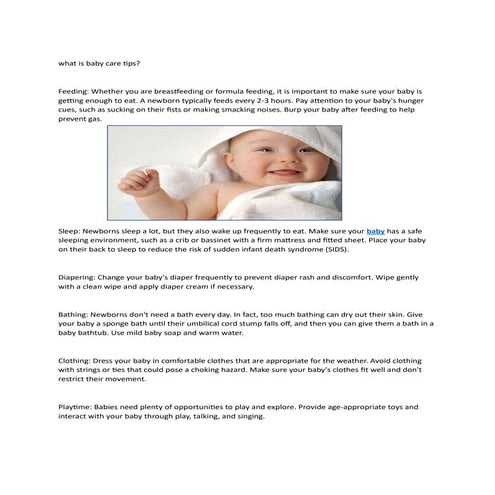 what is baby care tips | PDF