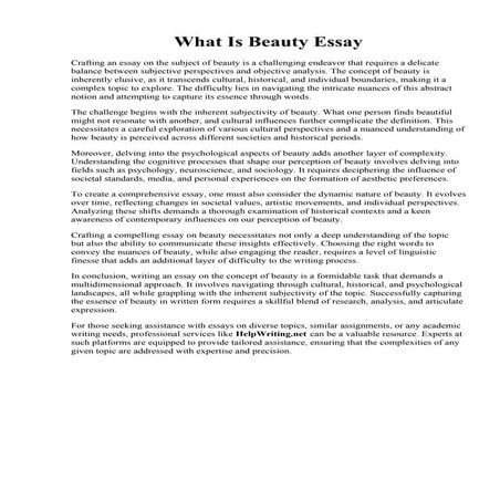 What Is Beauty Essay | PDF