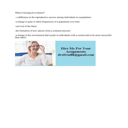 What is biological evolution- - a difference in the reproductive suc.docx