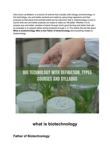 B.sc biotechnology | PPT