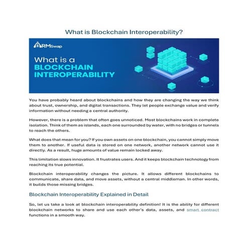Blockchain Interoperability Explained – Types, Benefits, and Future | PDF